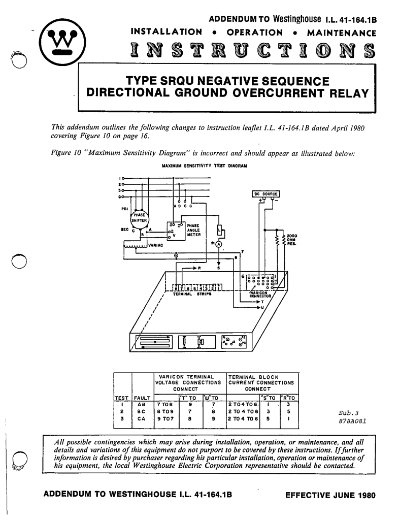 I.L. 41-164.1B TYPE SRQU NEGATIVE SEQUENCE DIRECTIONAL GROUND ...