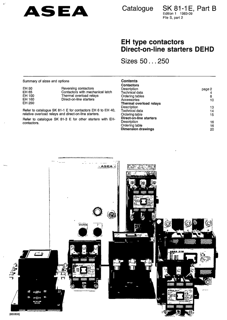 EH TYPE CONTACTORS DIRECT-ON-LINE STARTERS DEHD MANUAL - ASEA - ECP ...