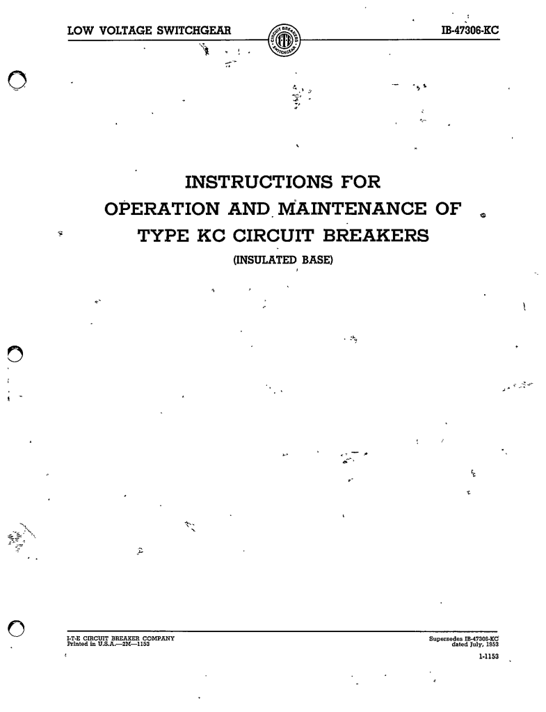 IB-47306-KC INSTRUCTIONS FOR OPERATION AND MAINTENANCE OF TYPE KC ...